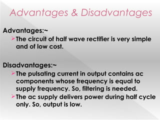 Half wave Rectifier & Full wave Rectifier with their descriptions. | PPT