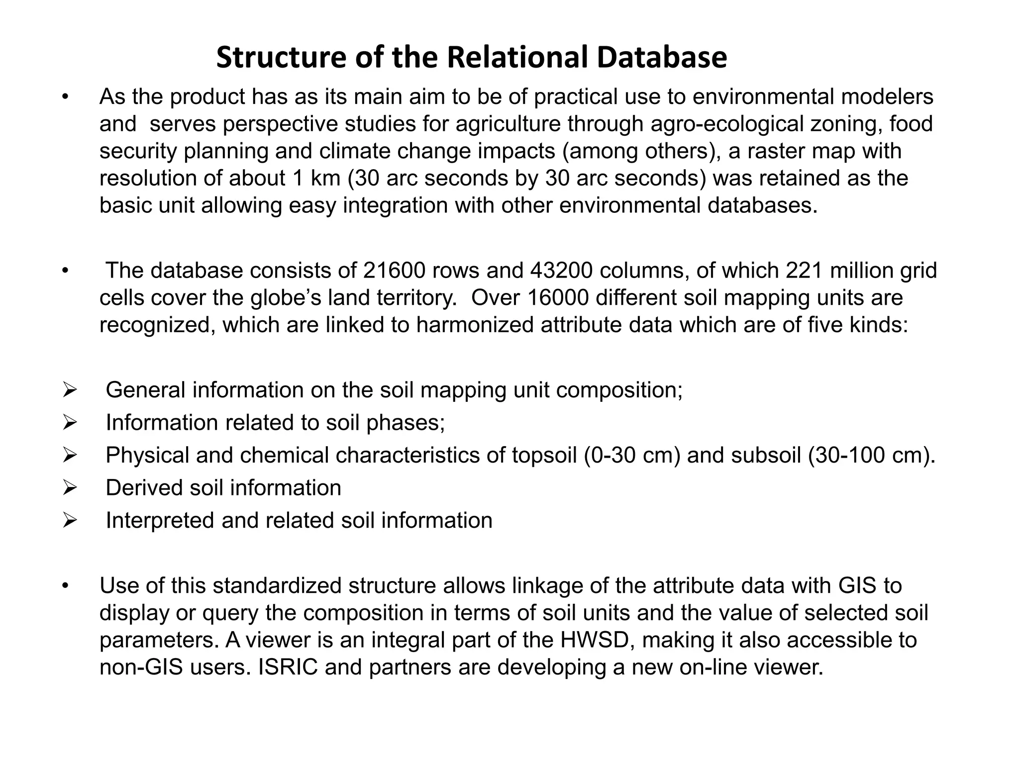 The Harmonized World Soil Database (HWSD), A Global Soil Information System, Freddy Nachtergaele ...