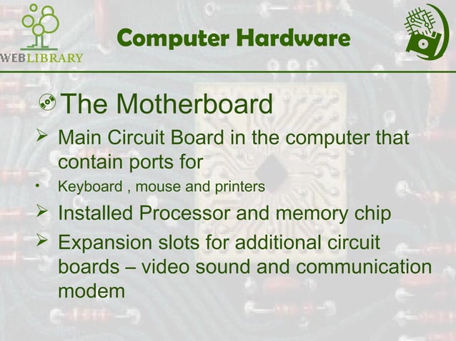Presentation about computer hardware | PPT | Computer Peripherals | Computing