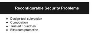 Security issues in FPGA based systems. | PDF