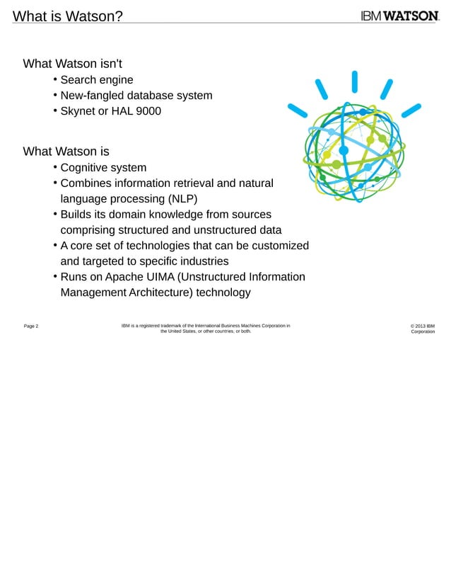 How Watson Works | PDF
