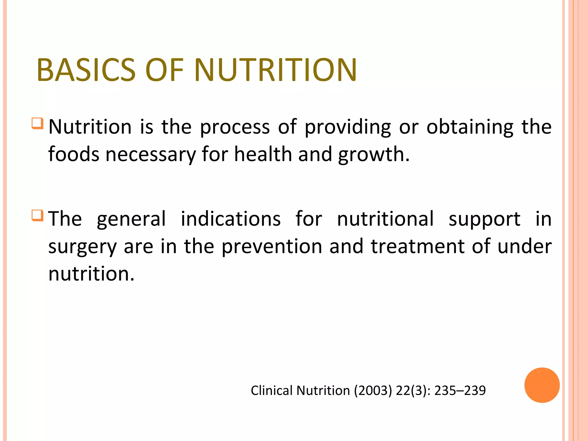 Nutrition in surgery | PPT