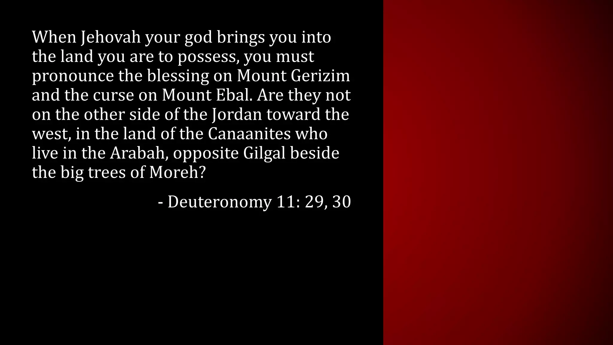 Deuteronomy 11 | PPTX
