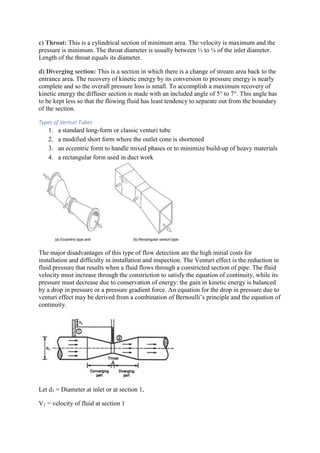 Test for Reynolds number venturimeter rand turbulence | DOCX