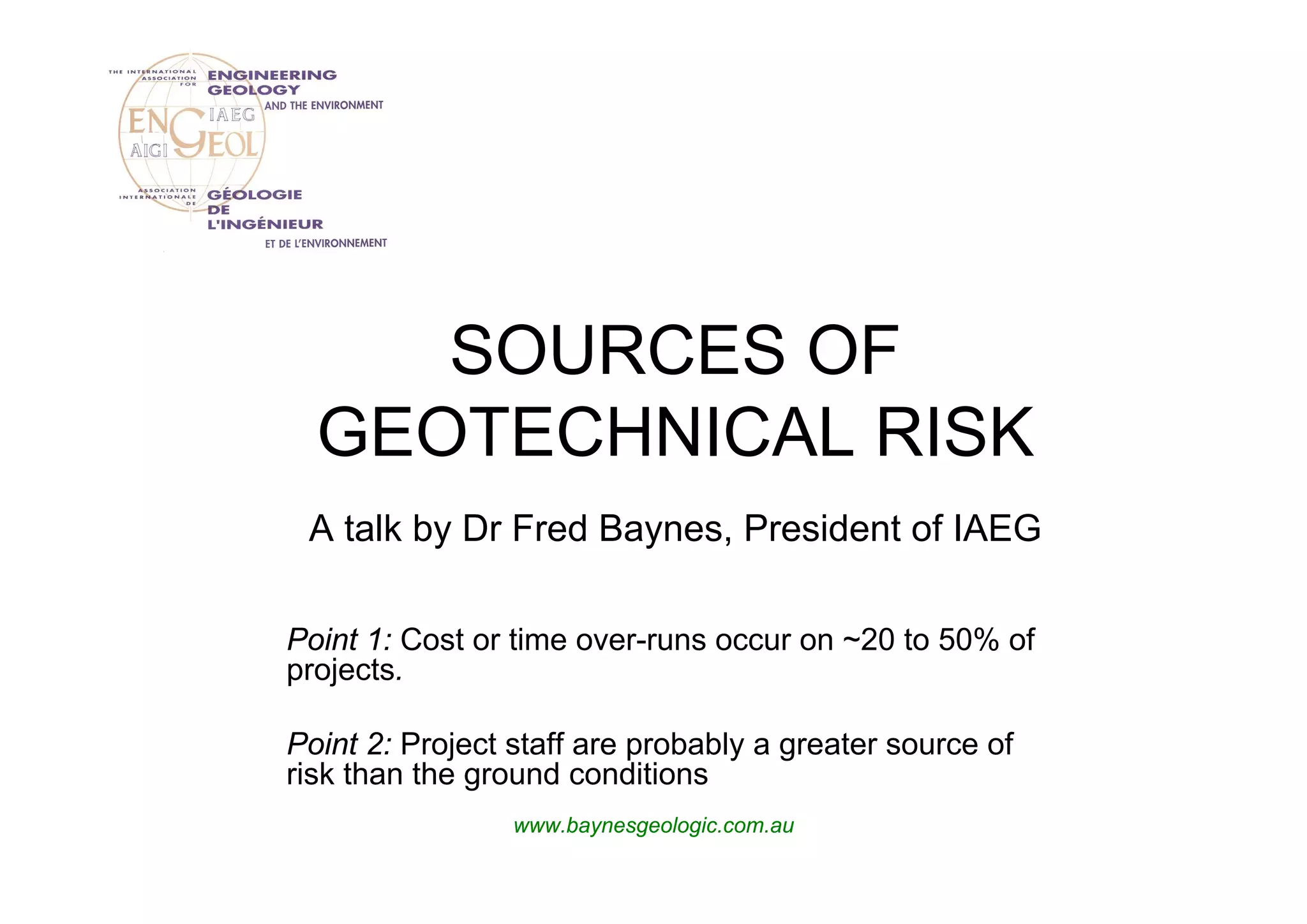 Sources of Geotechnical Risk | PDF