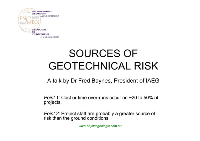 Sources of Geotechnical Risk | PDF