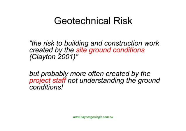 Sources of Geotechnical Risk | PDF