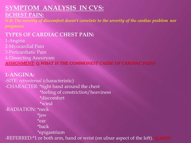 Hx Taking in the CVS2physical exami.pptx | Heart and Cardiovascular ...
