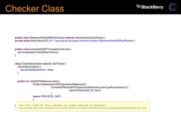 Eclipse Con 2015: Codan - a C/C++ Code Analysis Framework for CDT | PPT