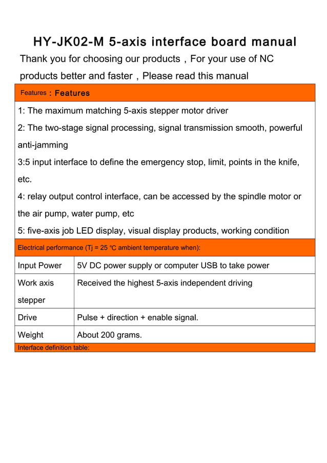 Hy jk02-m 5-axis interface board manual | DOC | Computing | Technology ...