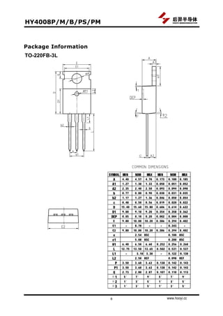 Original N-Channel MOSFET HY4008B HY4008 4008 80V 200A TO-263 New | PDF | Consumer Electronics ...