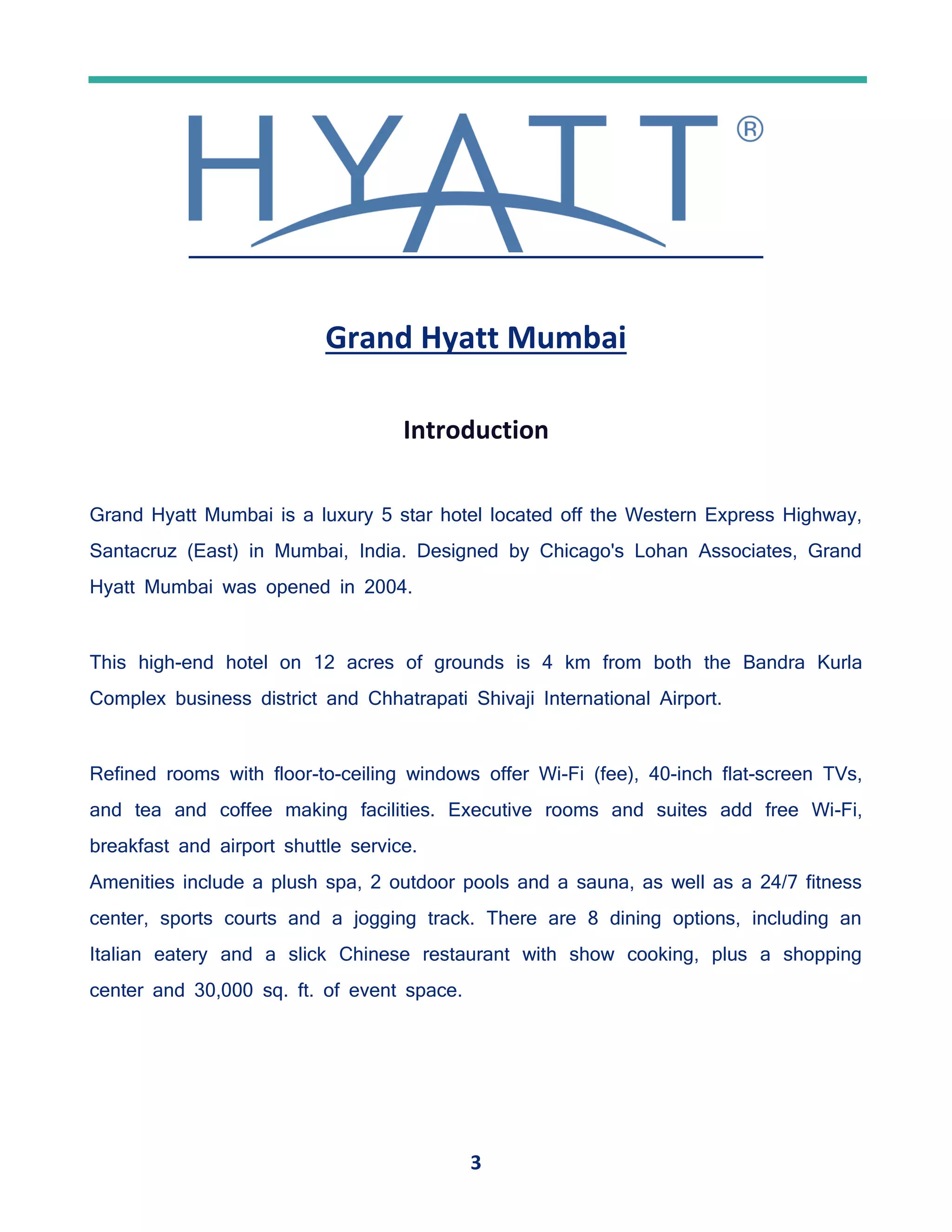 Hyatt | Grand Hyatt Mumbai Hotel & Residences | PDF