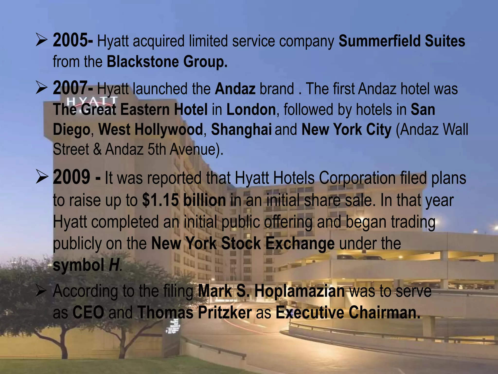 Hyatt Hotels Corporation | PPTX