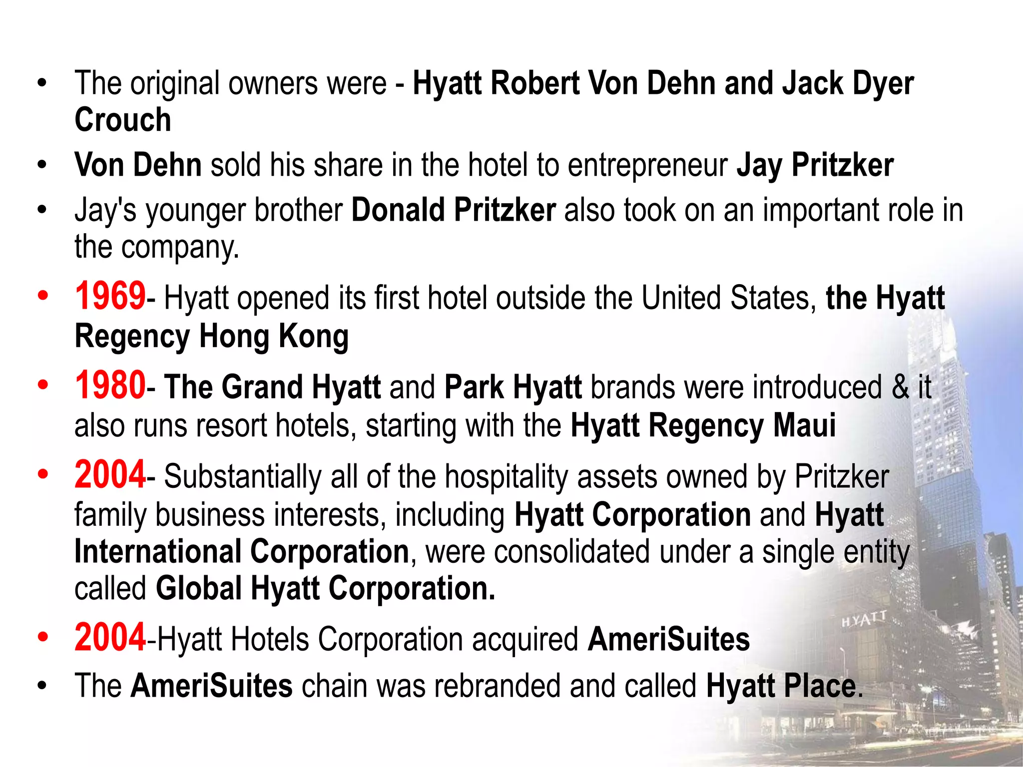 Hyatt hotel corp. | PPTX