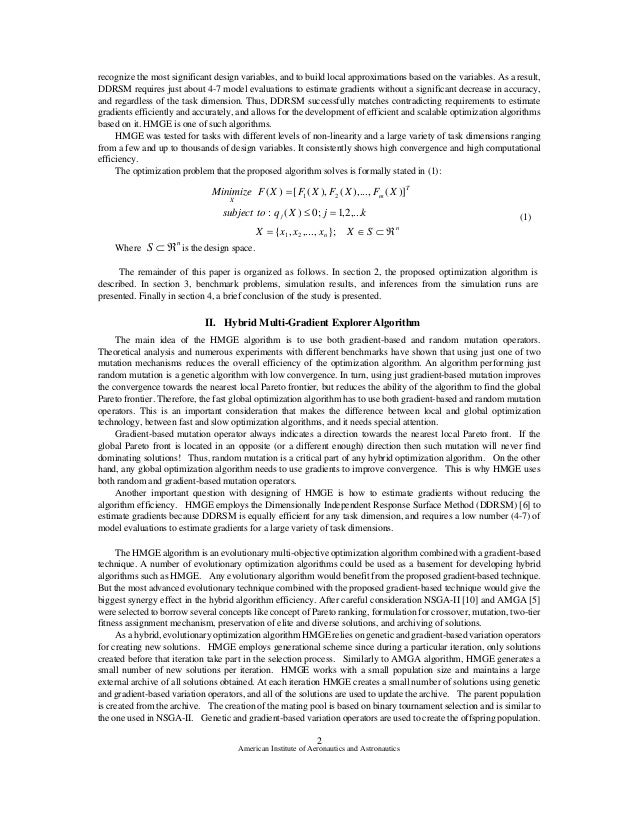 Hybrid Multi Gradient Explorer Algorithm For Global Multi Objective O