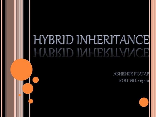 Hybrid Inheritance in C++ | PPTX
