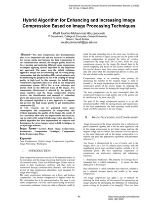 Hybrid Algorithm for Enhancing and Increasing Image Compression Based on Image Processing ...