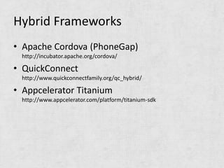 Hybrid application development | PPT