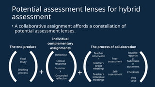 Hybrid Assessment: the key to assessing collaborative assignments | PPTX