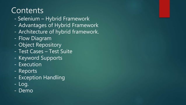 Hybrid automation framework | PPTX | Programming Languages | Computing
