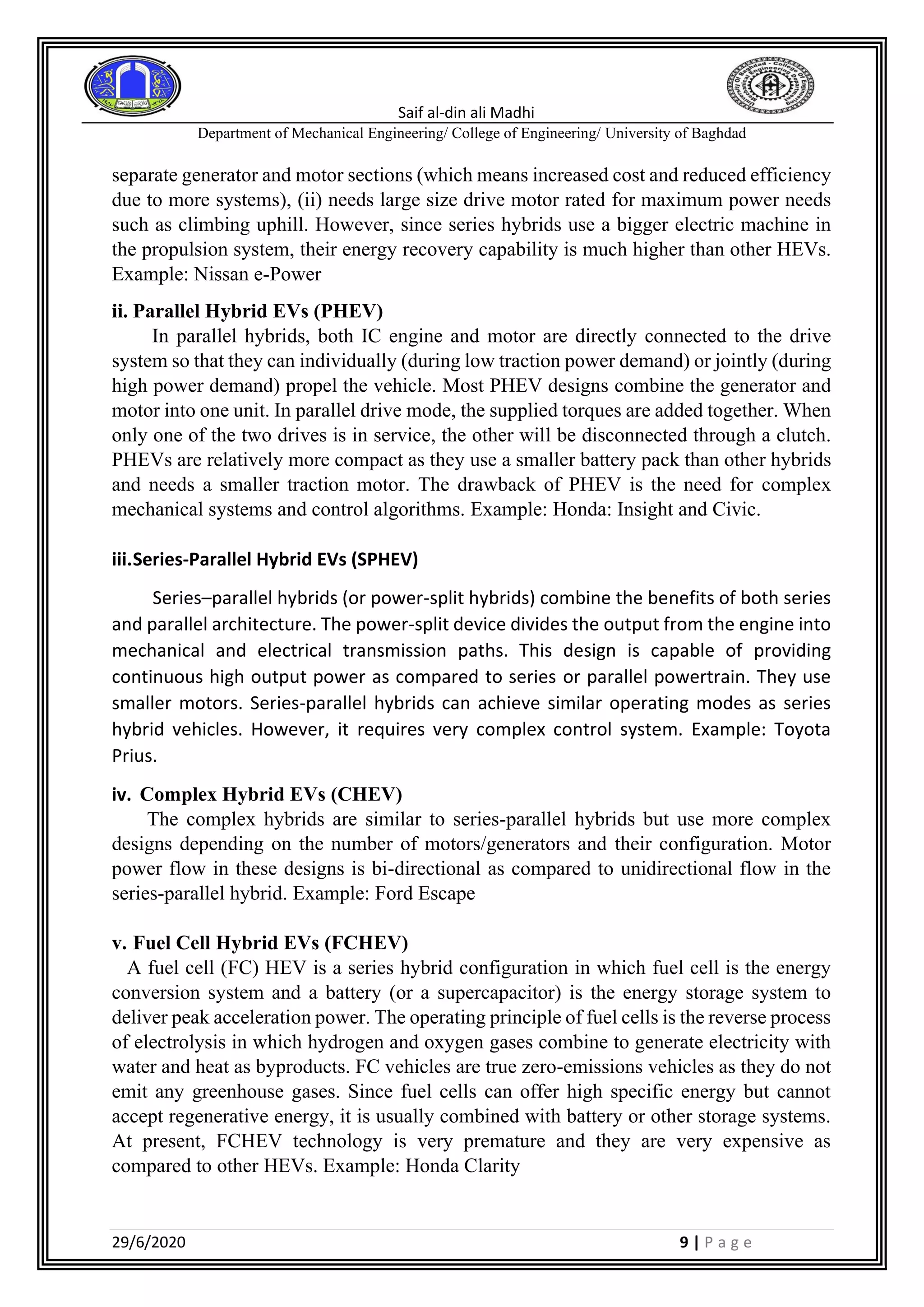Hybrid car Advanced vehicle technology | PDF