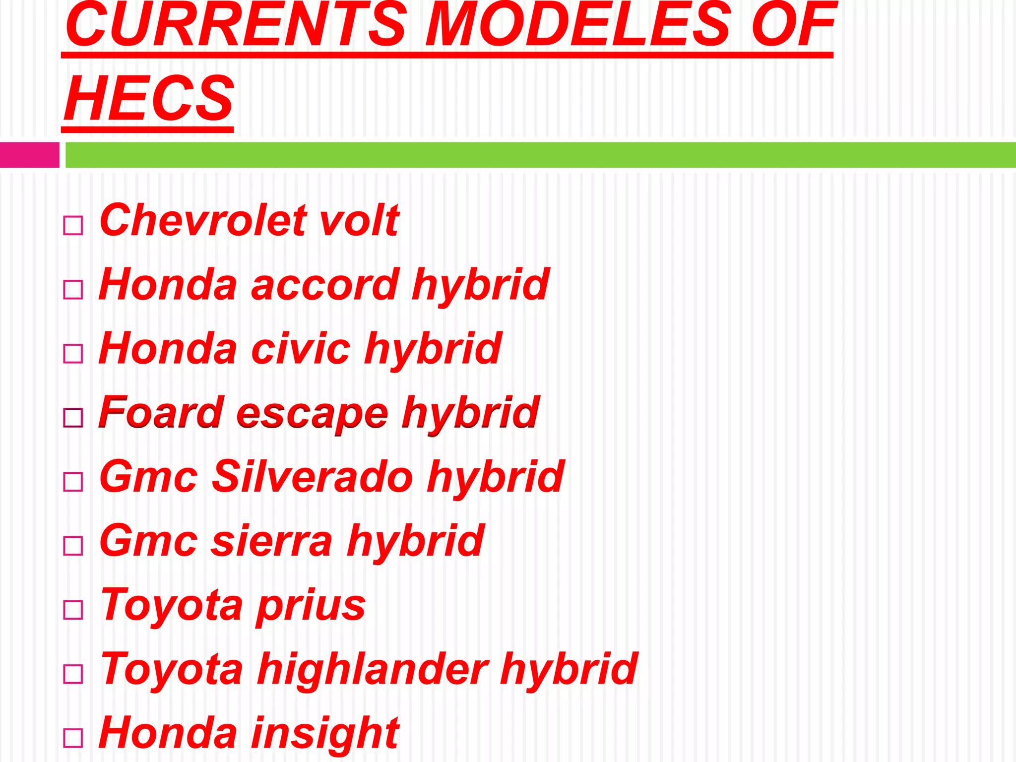 Hybrid car technology in automobile presentation | PPTX
