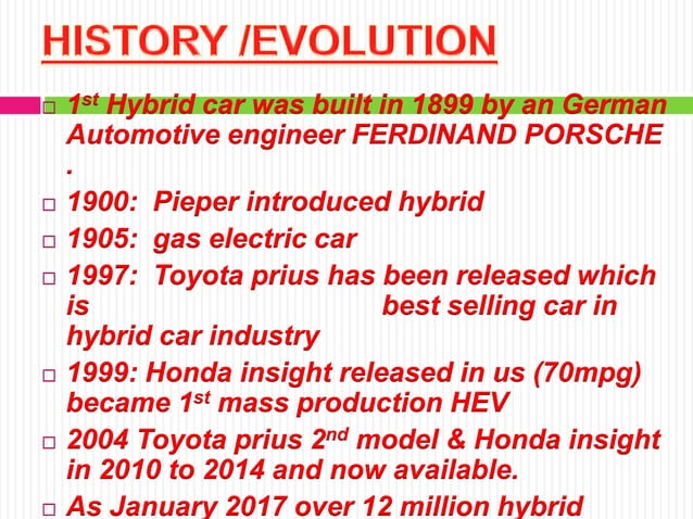 Hybrid car technology in automobile presentation | PPTX | Green ...