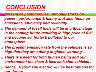 Hybrid car technology in automobile presentation | PPTX