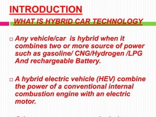 Hybrid car technology in automobile presentation | PPTX