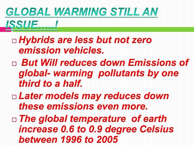 Hybrid car technology in automobile presentation | PPTX | Green Vehicles | Auto Type