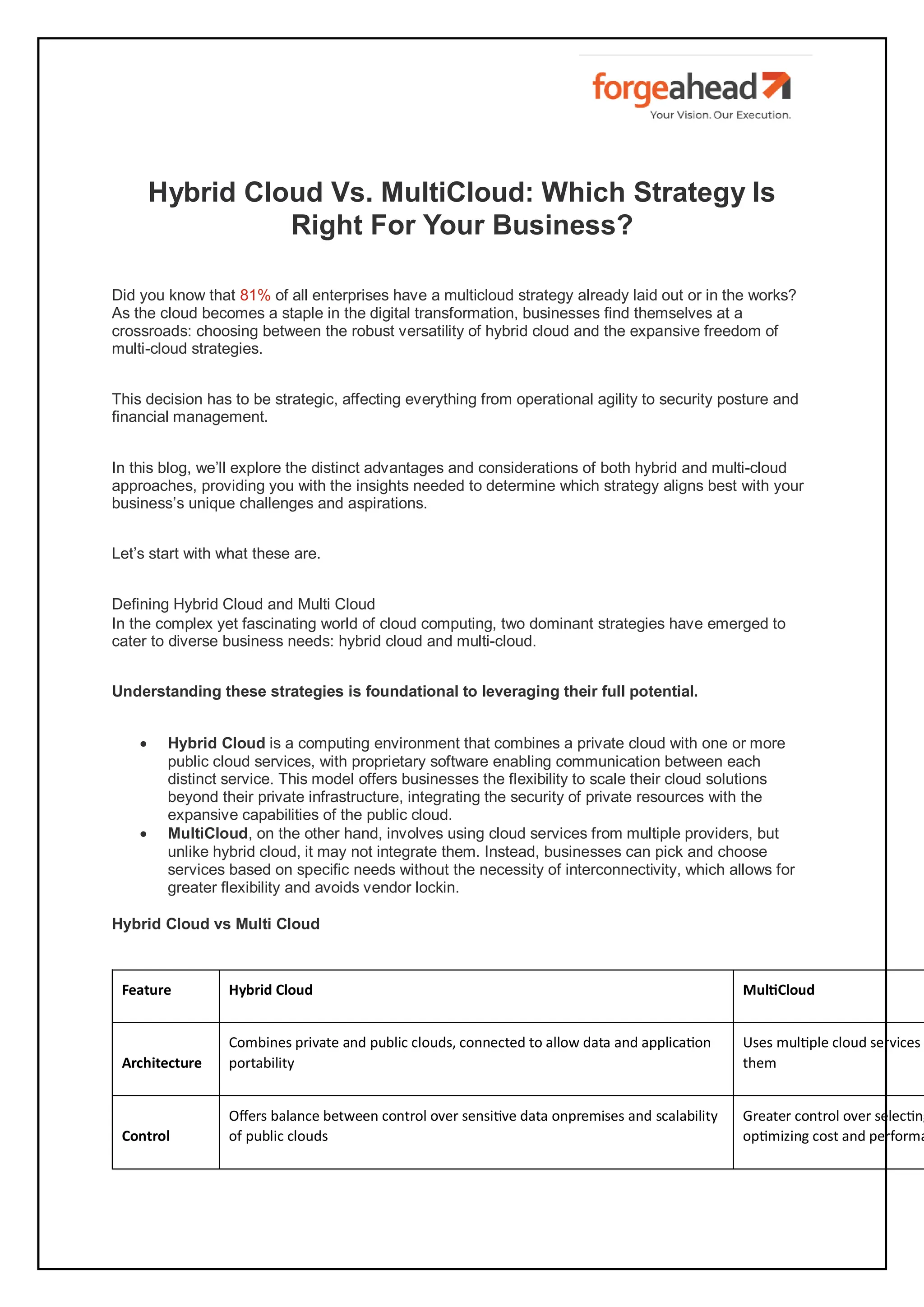 Hybrid Cloud vs. Multi-Cloud: Which Strategy Is Right for Your Business? | PDF