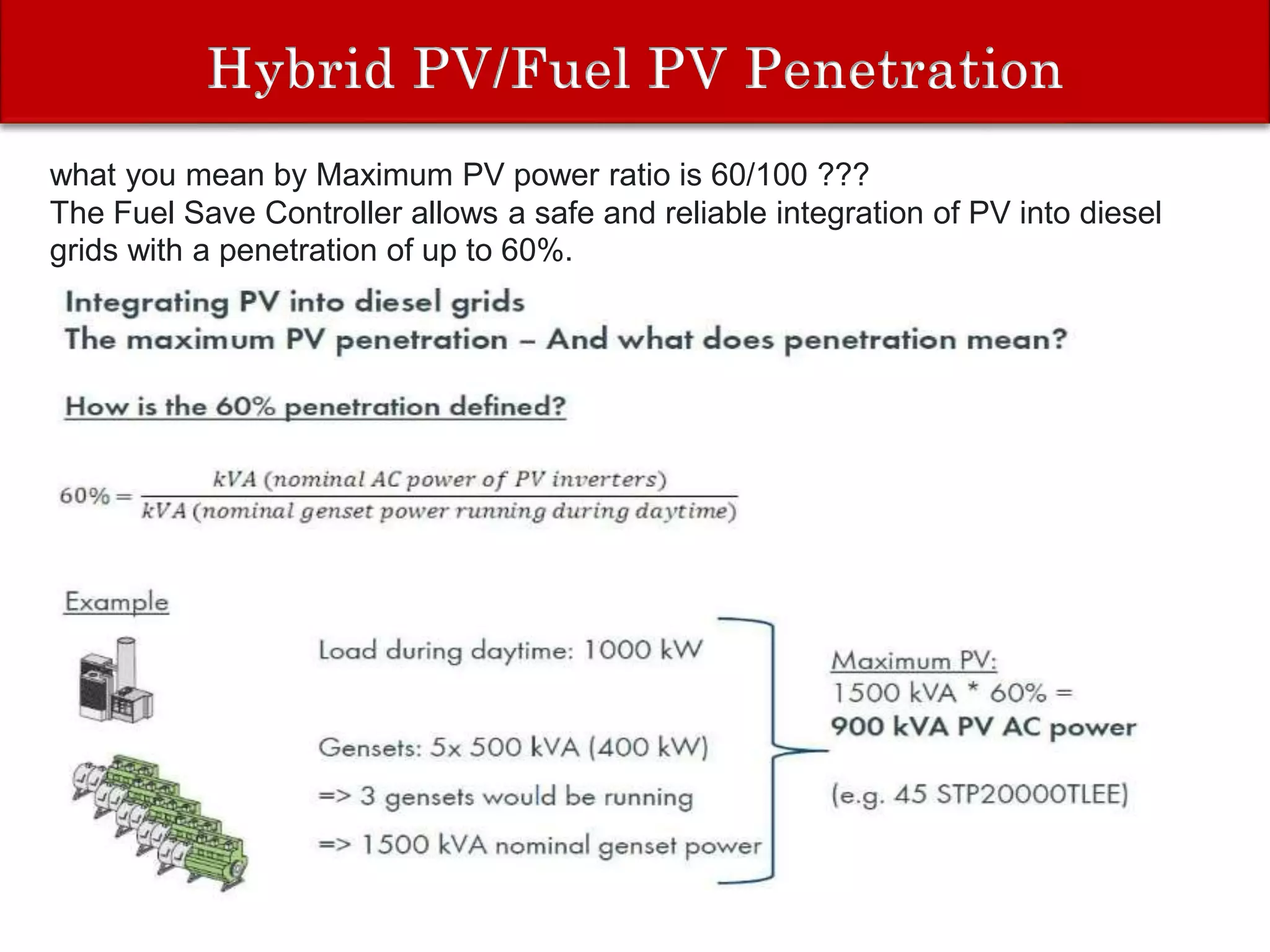Hybrid Controller | Design 150KW PV with DG1:700KW | PPTX