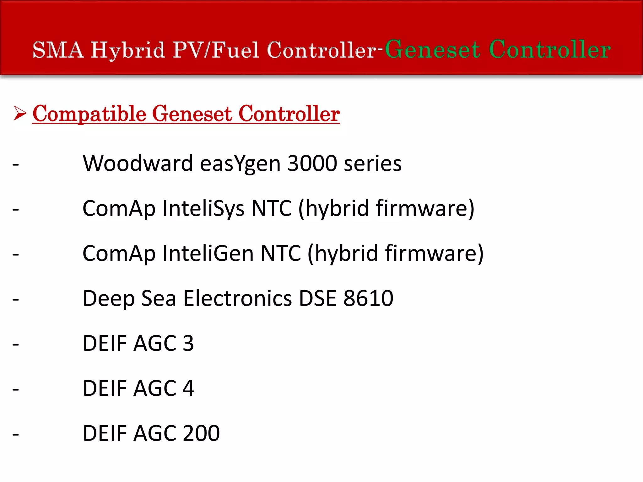 Hybrid Controller | Design 150KW PV with DG1:700KW | PPTX