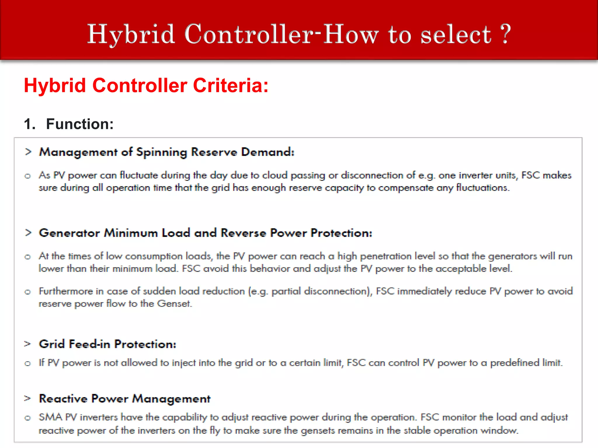 Hybrid Controller | Design 150KW PV with DG1:700KW | PPTX
