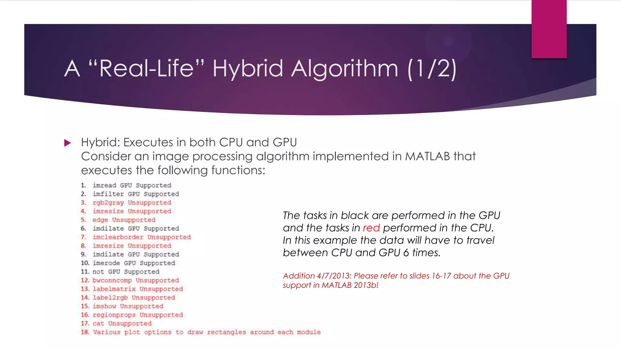 Hybrid CPU GPU MATLAB Image Processing Benchmarking | PPTX | Operating Systems | Computer ...