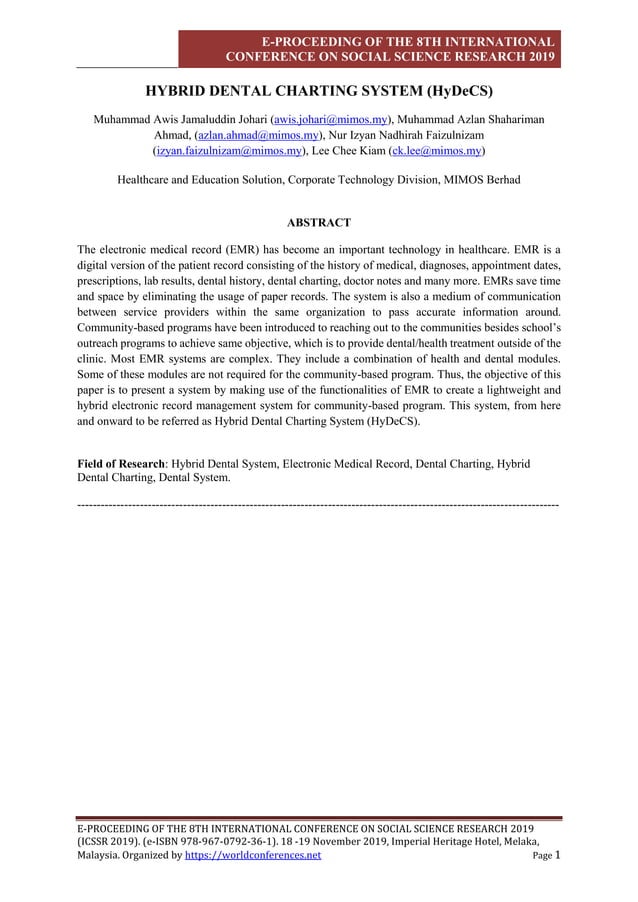 Hybrid dental charting system (hy decs) | PDF