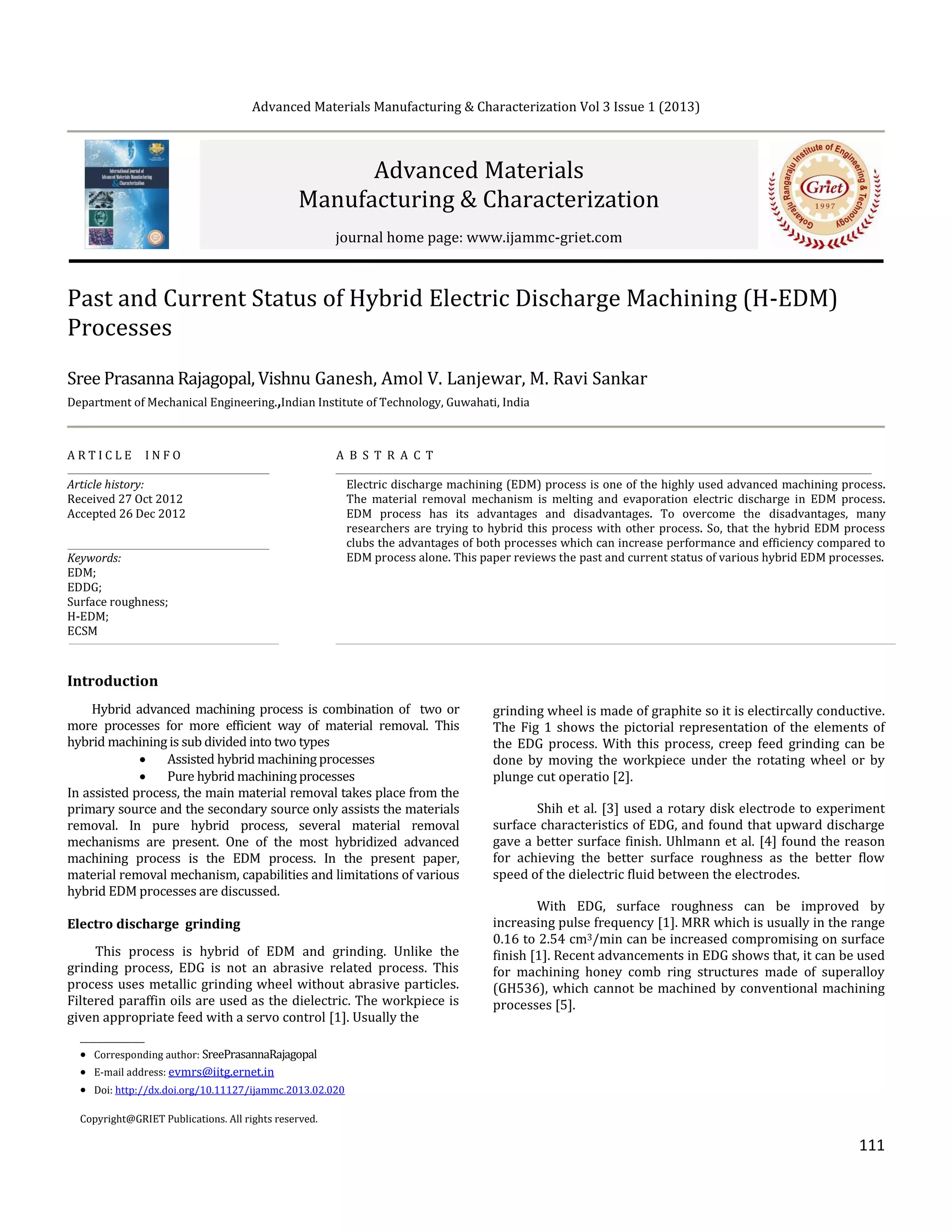 H-EDM Processes | PDF