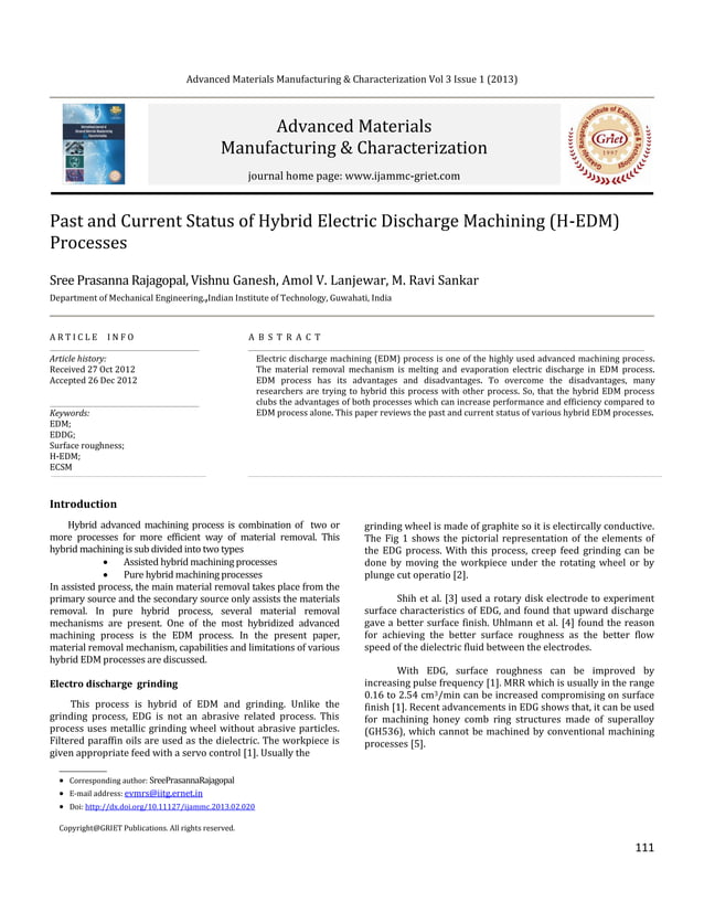 H-EDM Processes | PDF