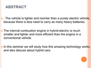 Hybrid electric vehicle ppt | PPTX