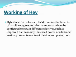 Hybrid Electric Vehicles | PPTX