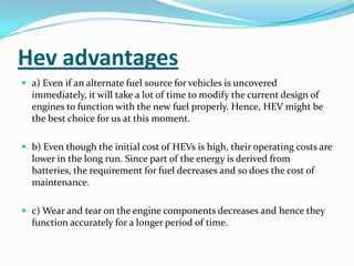 Hybrid Electric Vehicles | PPTX