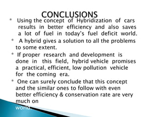 Hybrid electric vehicles | PPTX