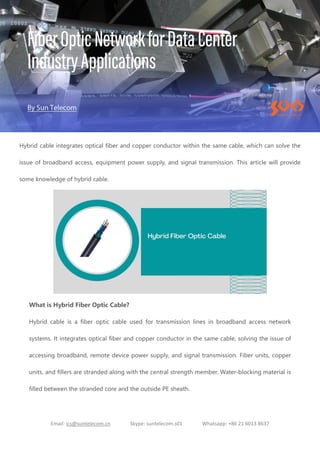 Hybrid Fiber Optic Cable - All You Need to Know | PDF