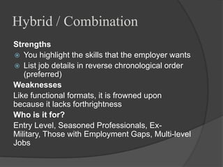 Hybrid format resume workshop | PPTX