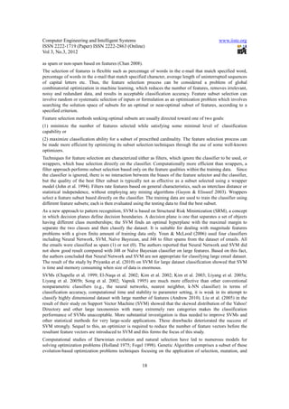 Hybrid ga svm for efficient feature selection in e-mail classification | PDF