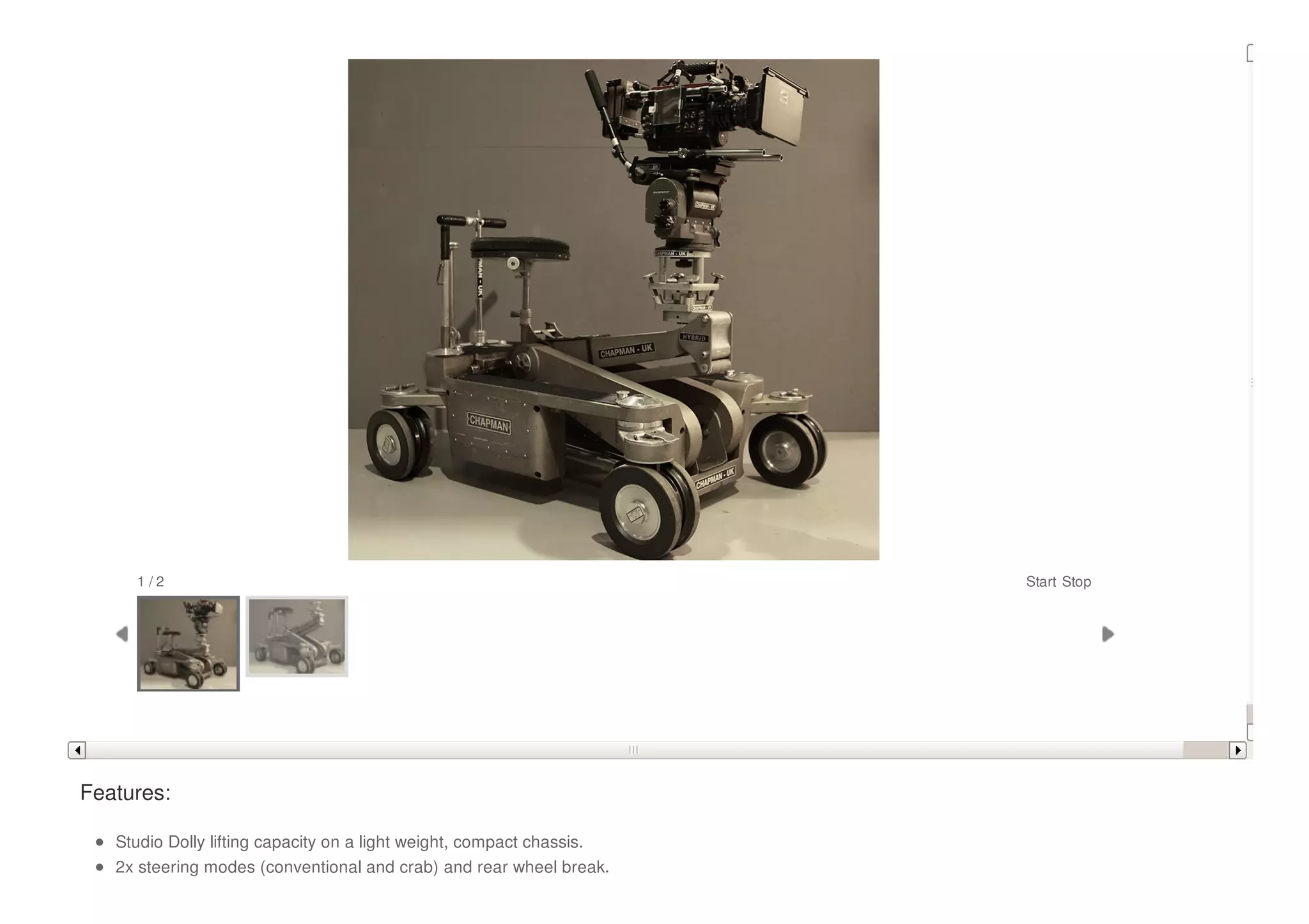 Hybrid iii - camera dolly hire UK - Chapman UK | PDF