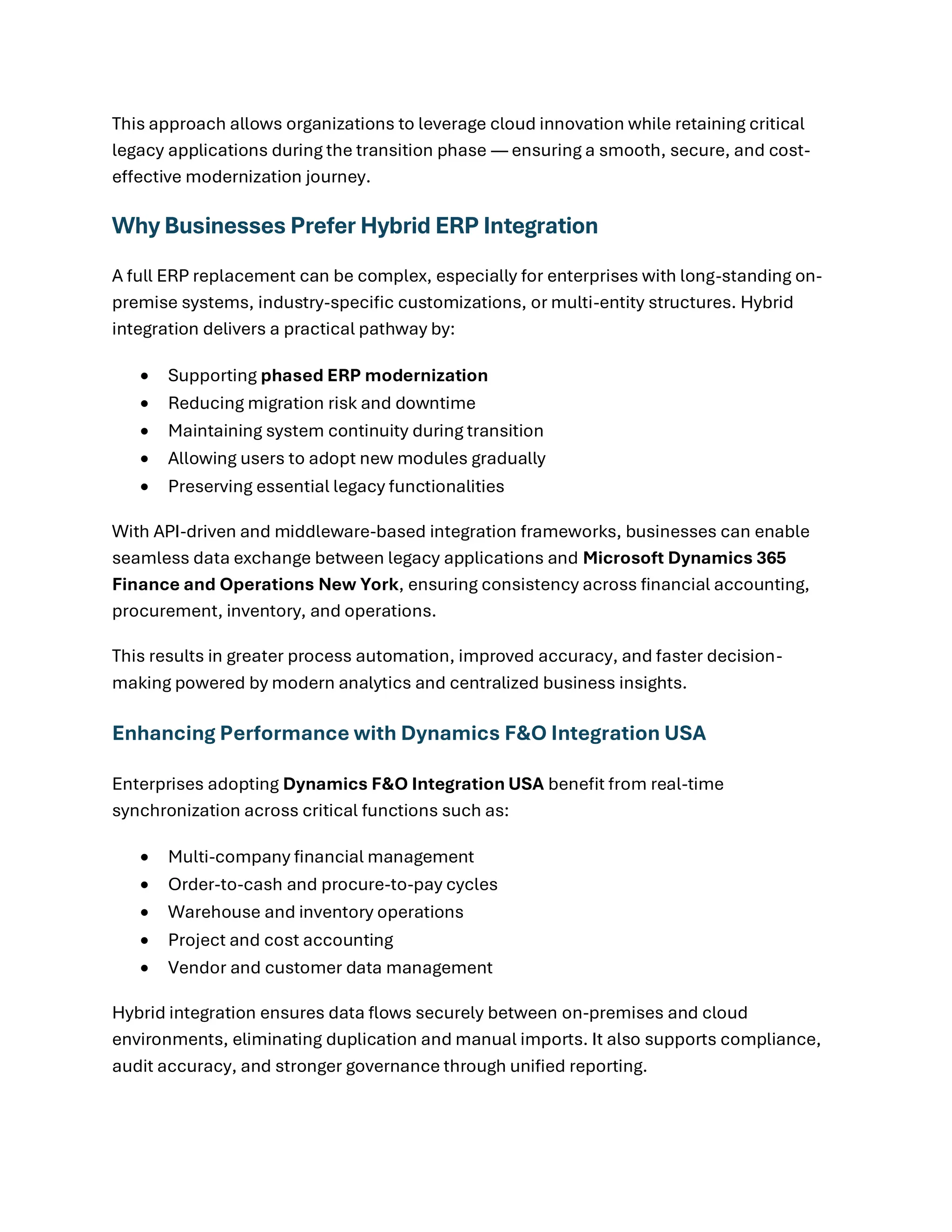 Hybrid Integration for Legacy ERP to Dynamics 365 F&O | PDF