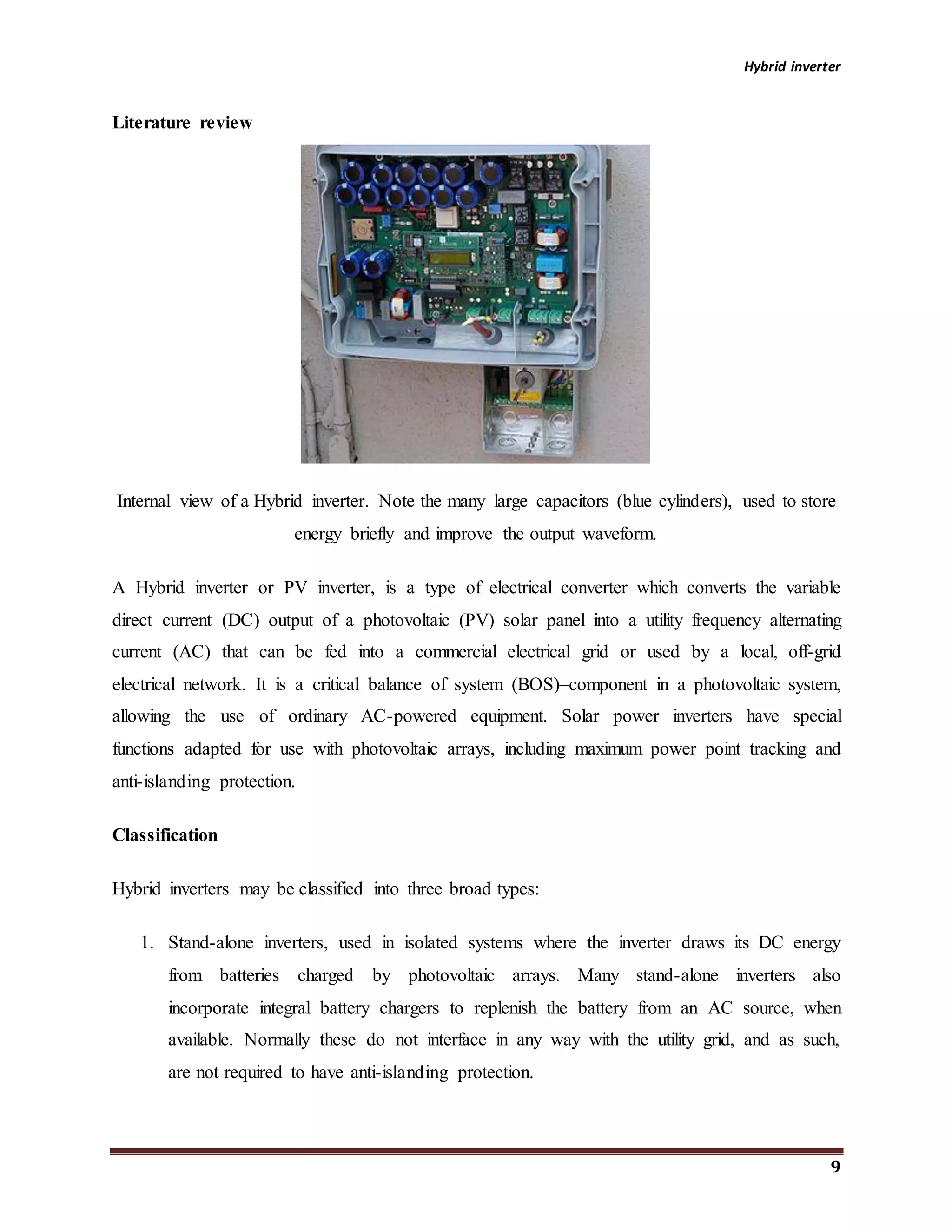 Hybrid inverter project report | PDF