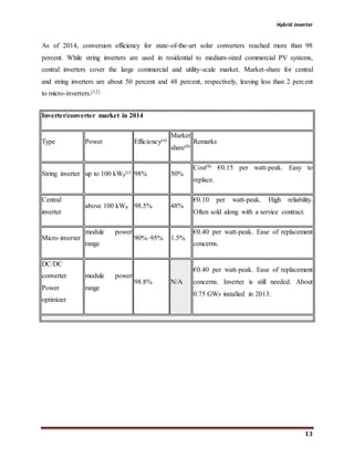 Hybrid inverter project report | PDF