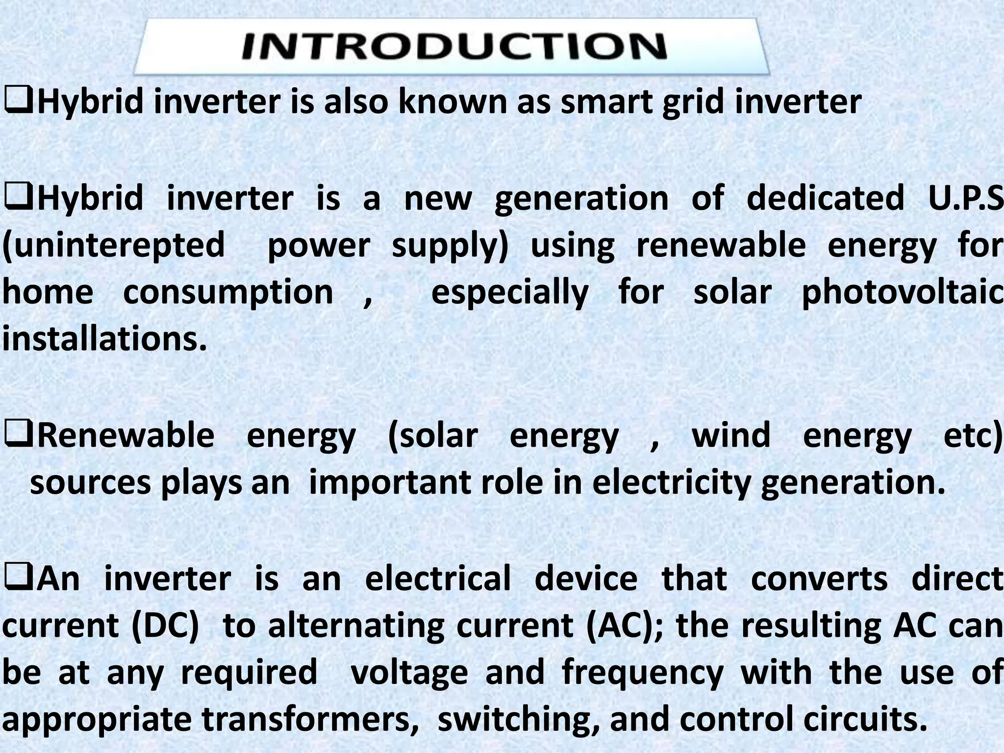 hybrid inverter solar wind.pptx INVERTER | PPT